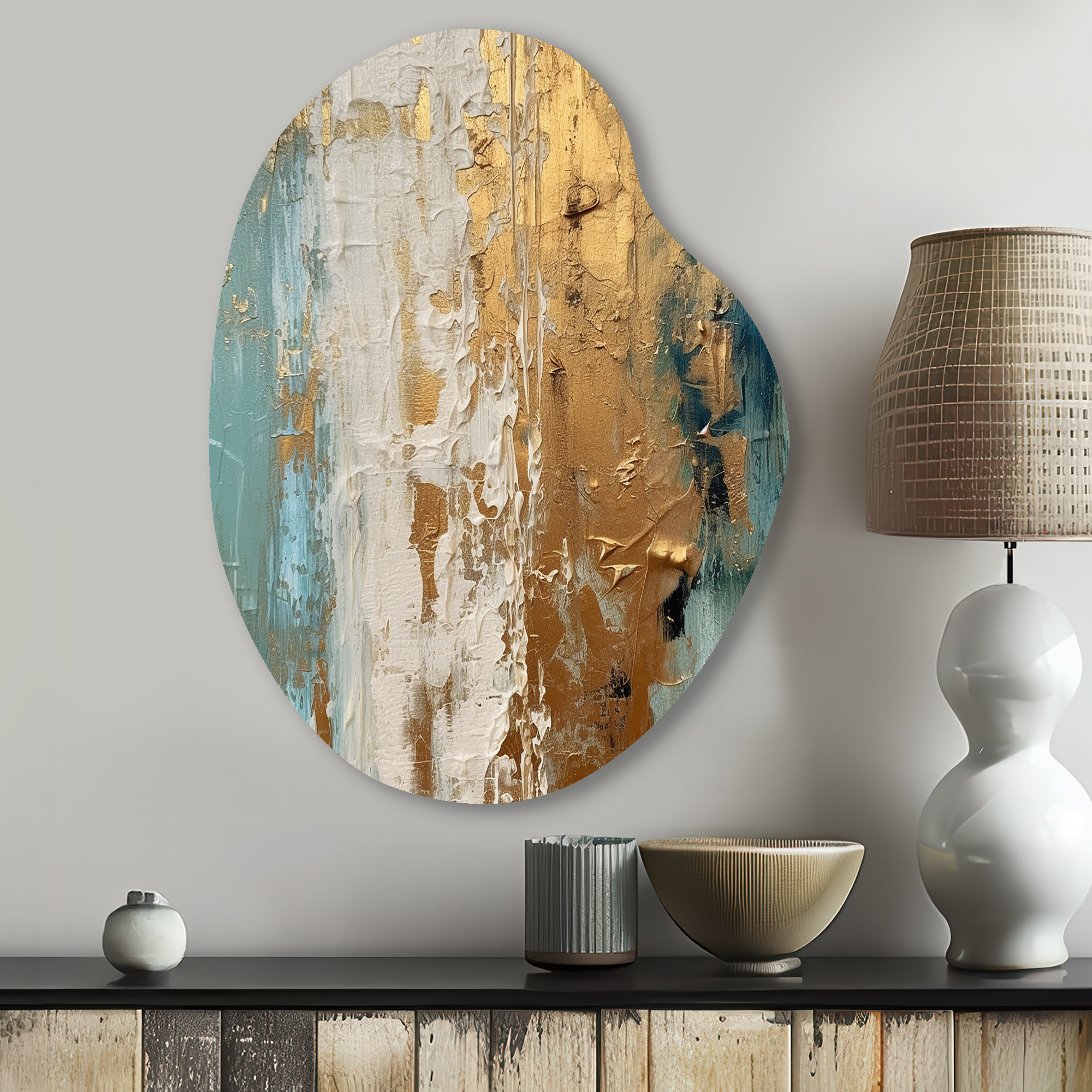 Design Art Gilded Daydreams VII - Asymmetrical Abstract Minimalism ...