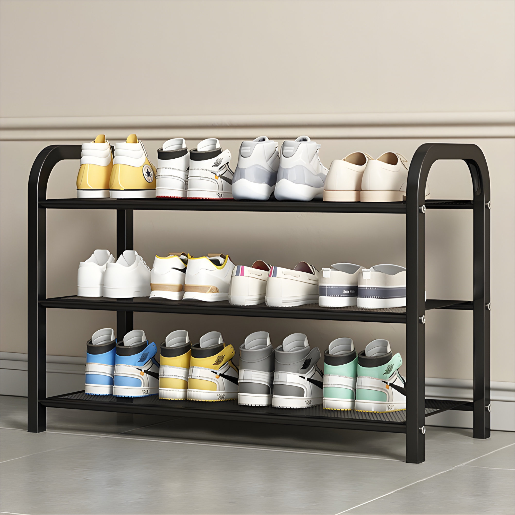 Rebrilliant Simple Metal Shoe Rack, Home Multi-Layer Storage Rack ...