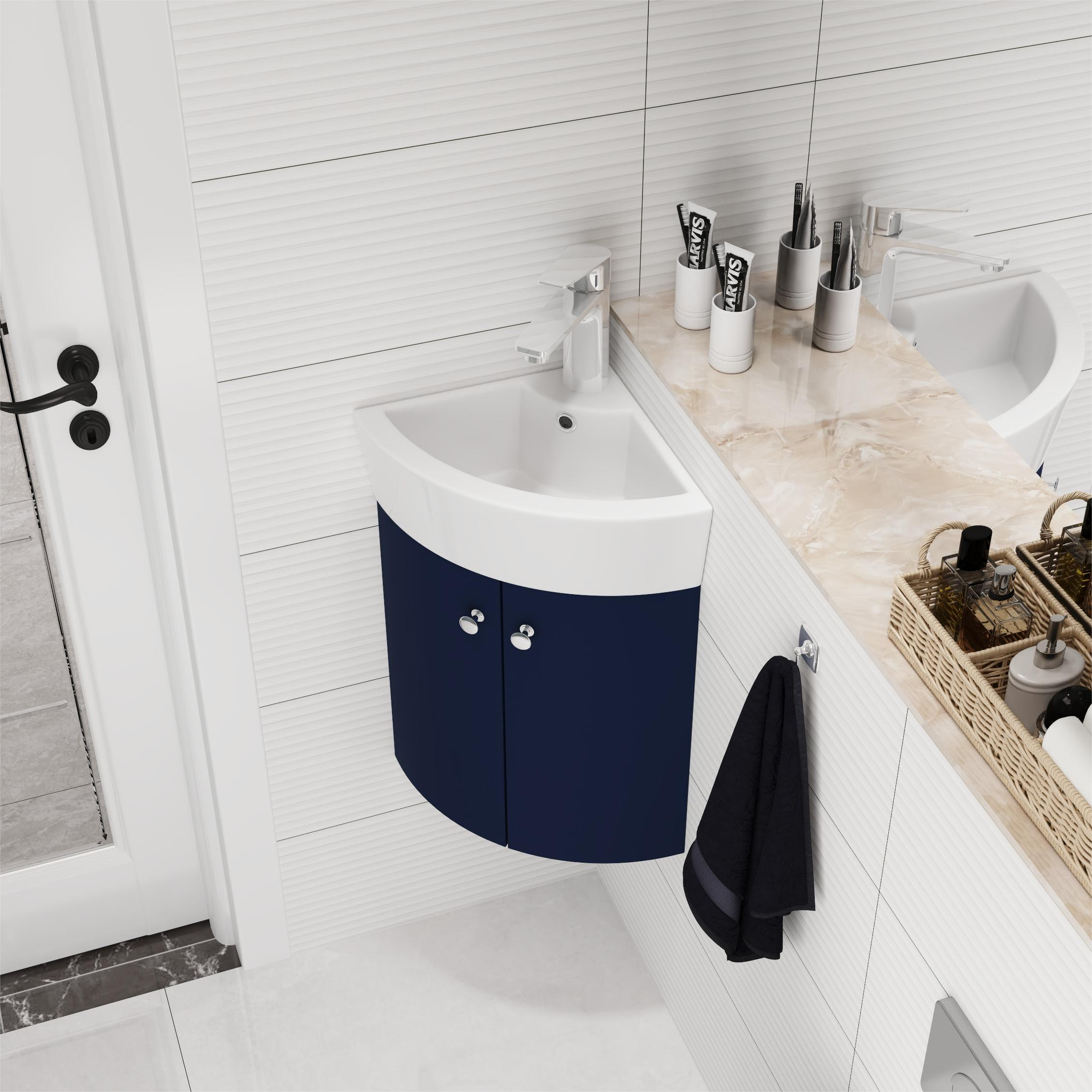 corner small vanity unit