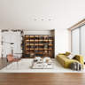 Orren Ellis Combination Bookcase With Glass Doors And Led Lights ...