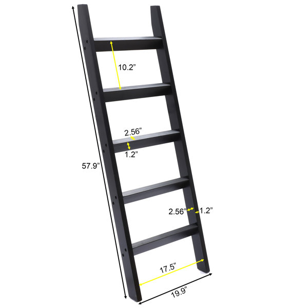 Kelly Clarkson Home 57.9'' Tall Black Wood Blanket Ladder & Reviews ...
