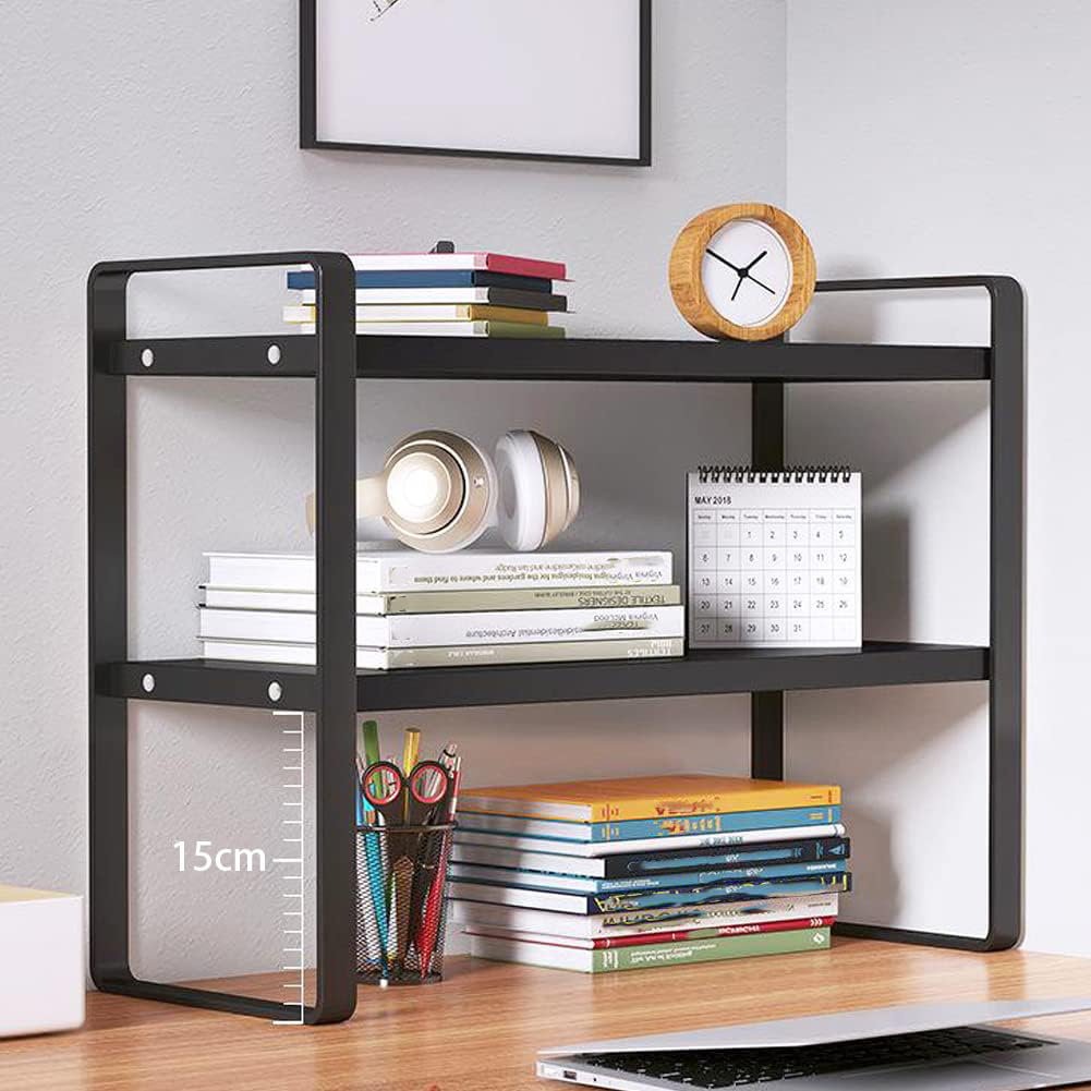 Latitude Run® Desktop Organizer Shelf Office Storage Rack Computer Desk ...