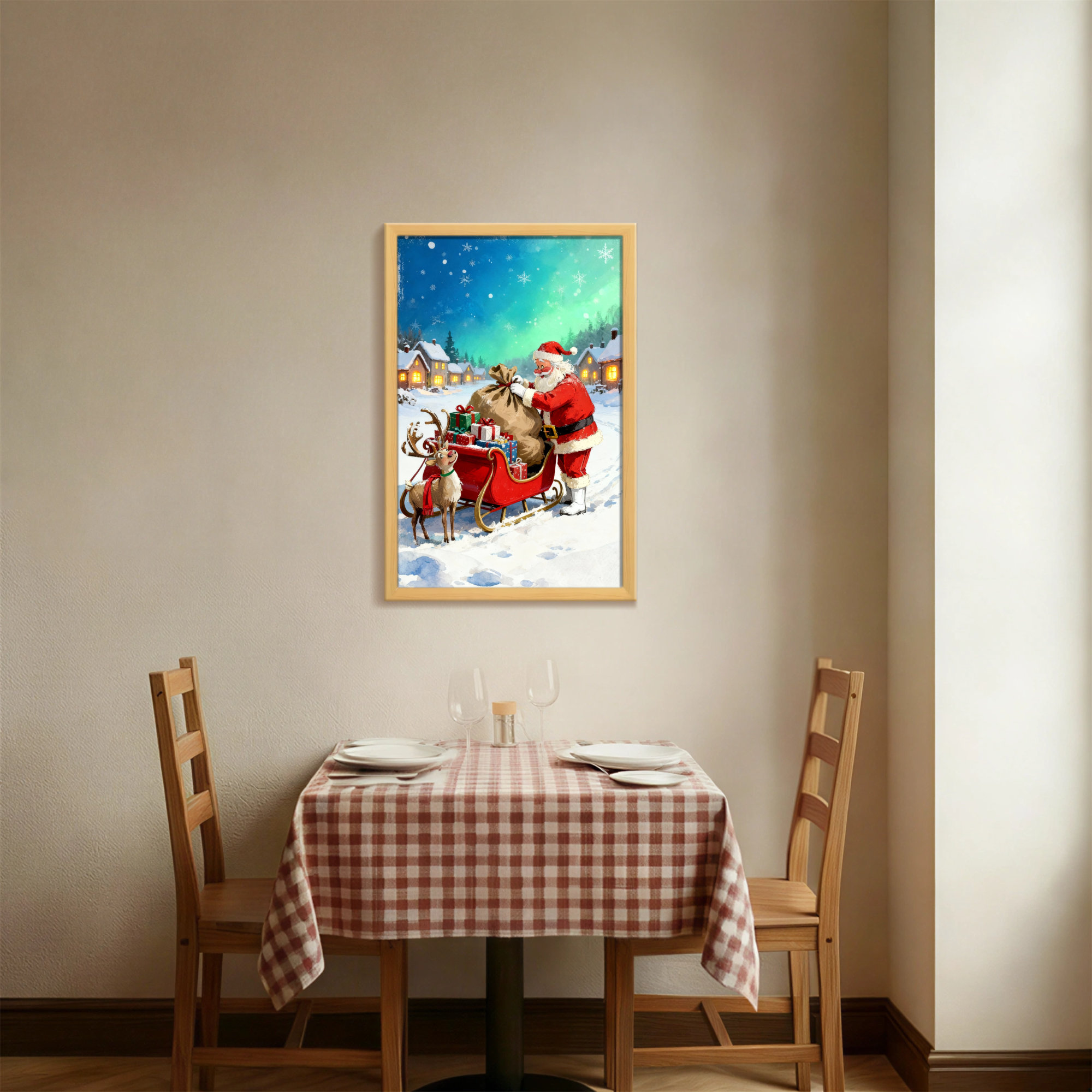 Canora Grey Christmas Santa Claus Loading Sleigh With Gifts | Wayfair