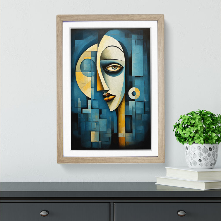 Big Box Art Moon Cubism No.2 - Single Picture Frame Art Prints on Wood ...