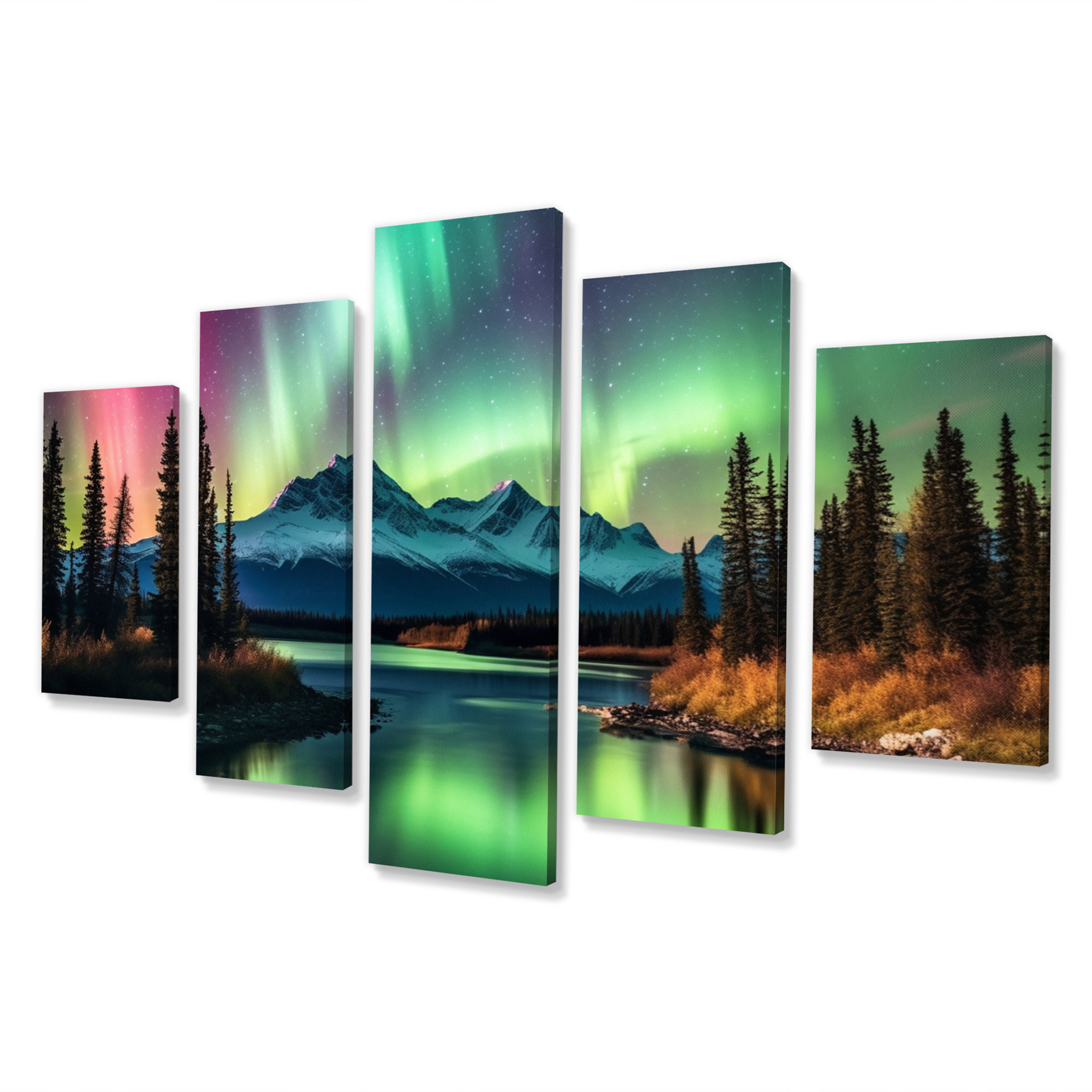 Design Art Yukon Dream Aurora III - Canadian Wall Art Living Room - 5 ...
