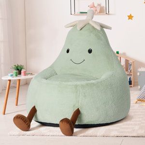 Ebern Designs Cartoon Eggplant Bean Bag Chair, Kids Room Eggplant Sofa ...