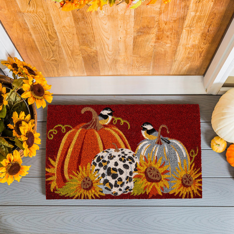 Ophelia & Co. Animal Print Pumpkin Coir Mat & Reviews | Wayfair
