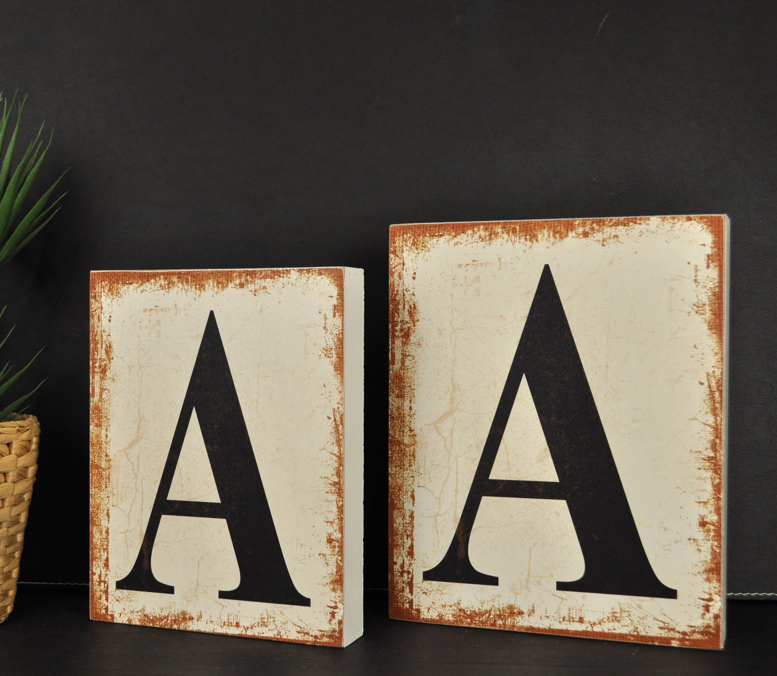 Gracie Oaks 2 Piece A Block Sign Wall Décor Set | Wayfair