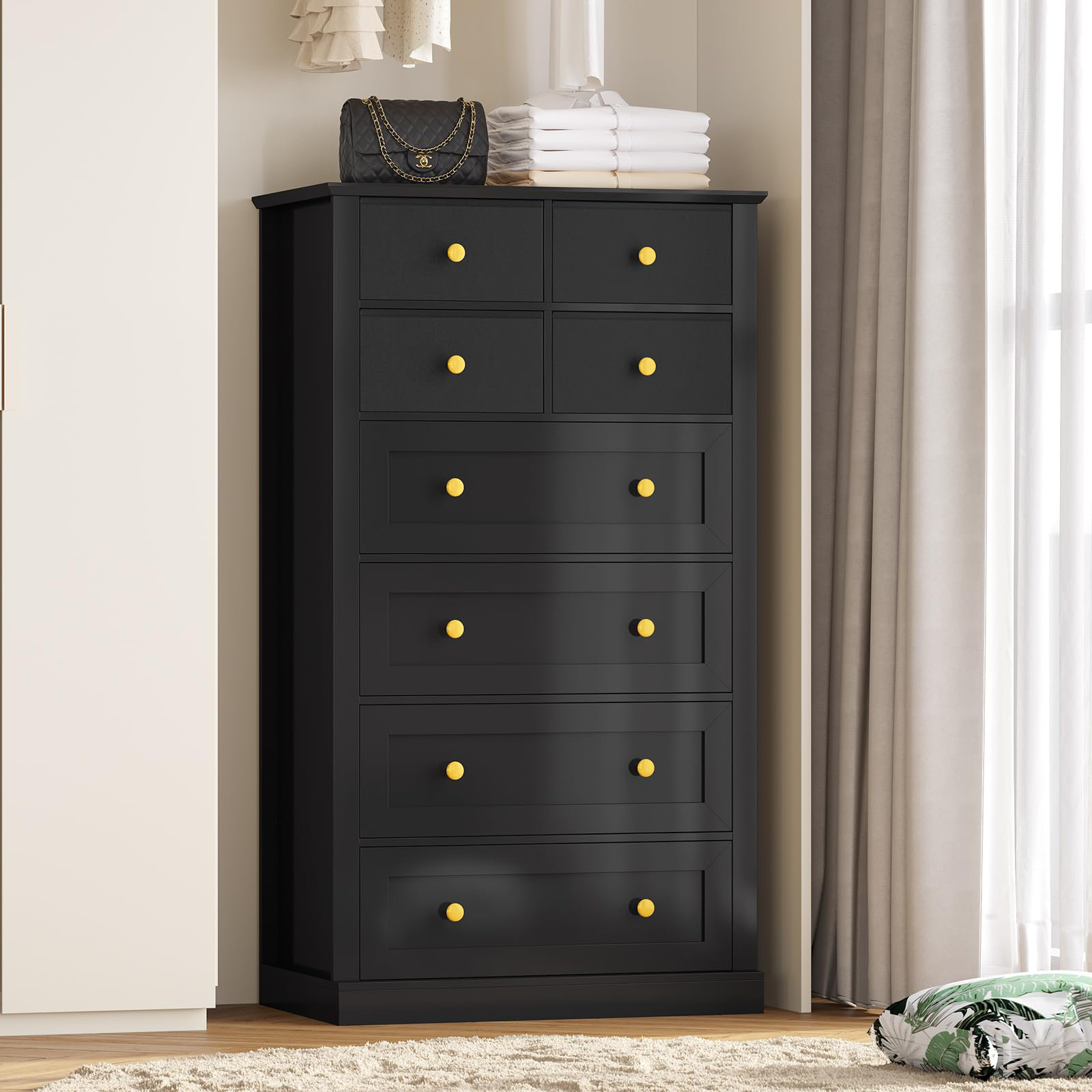 Winston Porter 8 Drawers Tall Dresser For Bedroom, Tall Dressers And ...