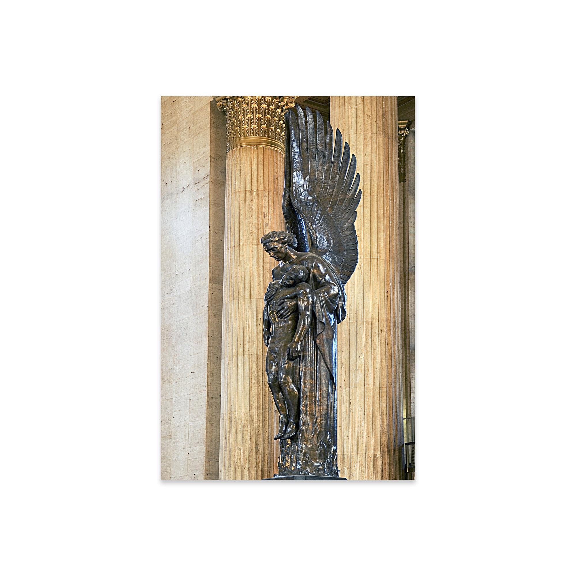 Red Barrel Studio® Close-up Of A War Memorial Statue At A Railroad ...