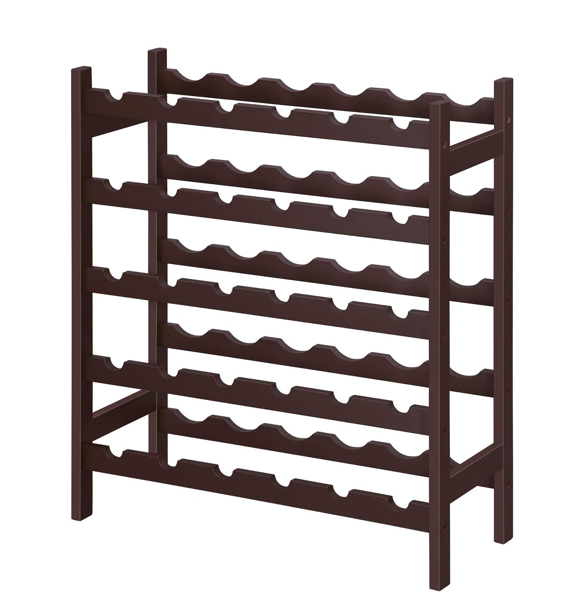 Latitude Run® 30-Bottle Wine Rack, 5-Tier Freestanding Floor Bamboo ...