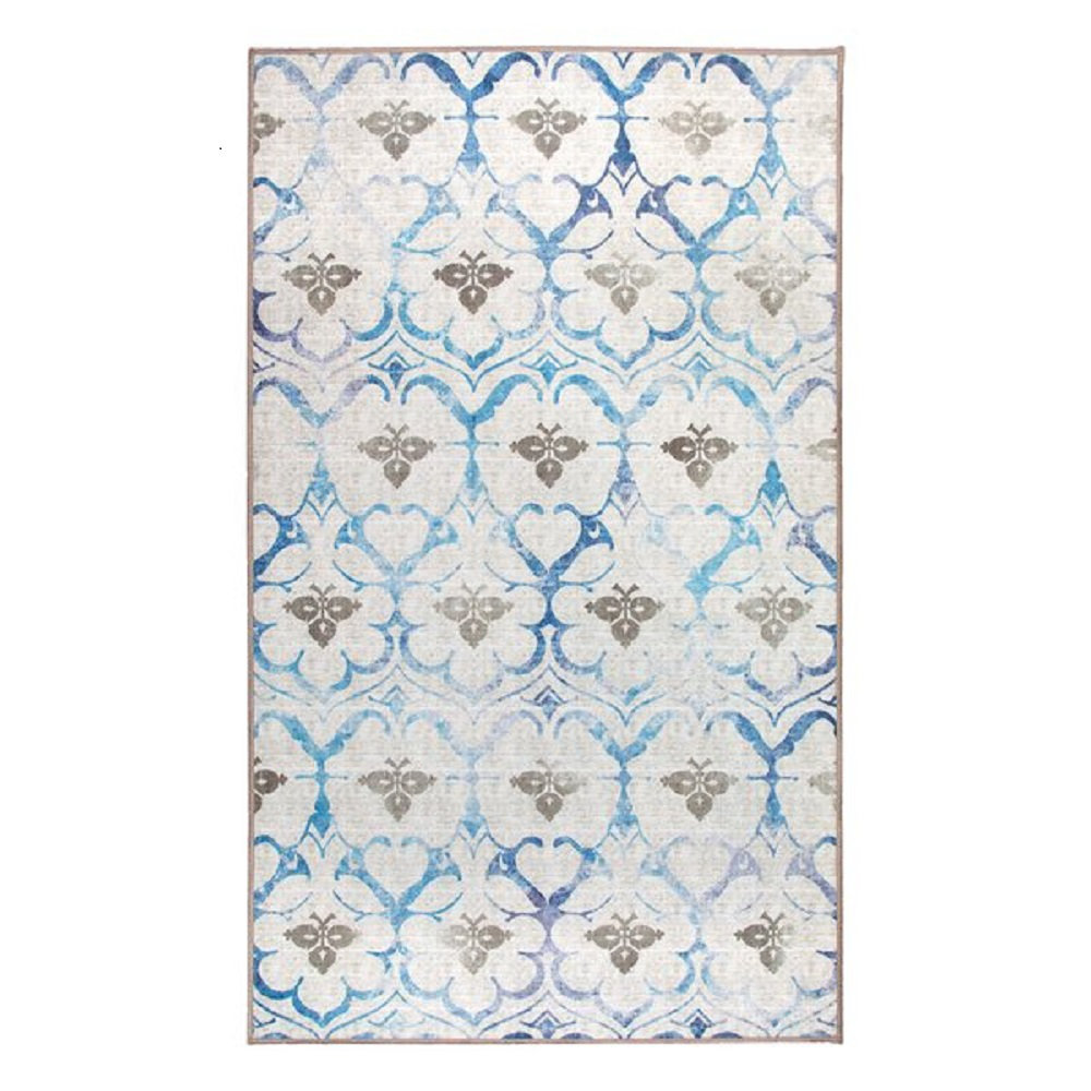 My Magic Carpet Leilani Damask Flatweave Blue/Beige Area Rug & Reviews ...