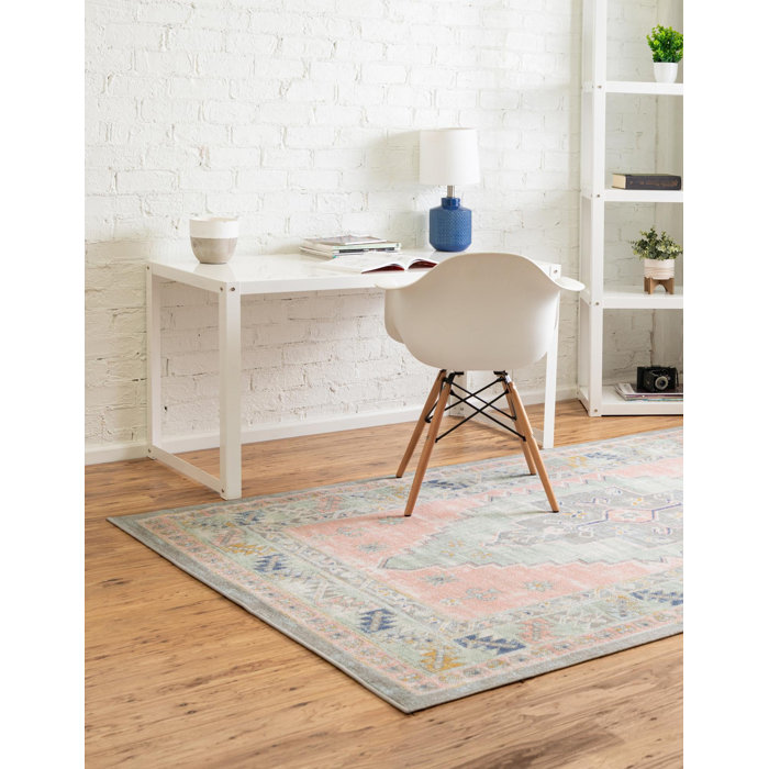 Bungalow Rose Pointe Performance Powder Pink Rug & Reviews | Wayfair