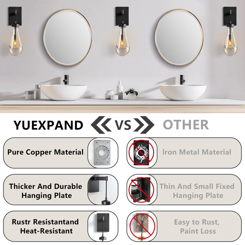 Everly Quinn Kymani Raindrop Solid Thick Glass Armed Rod Wall Sconce ...