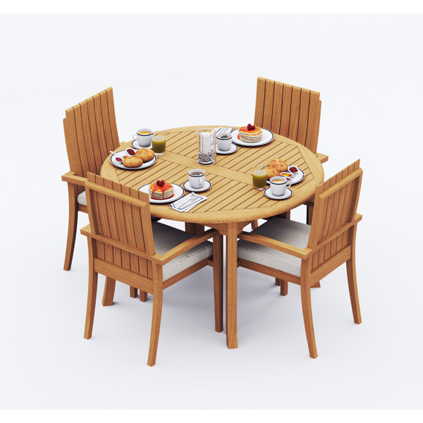 Teak Smith Goa Outdoor 5 - Piece Teak Dining Set | Perigold