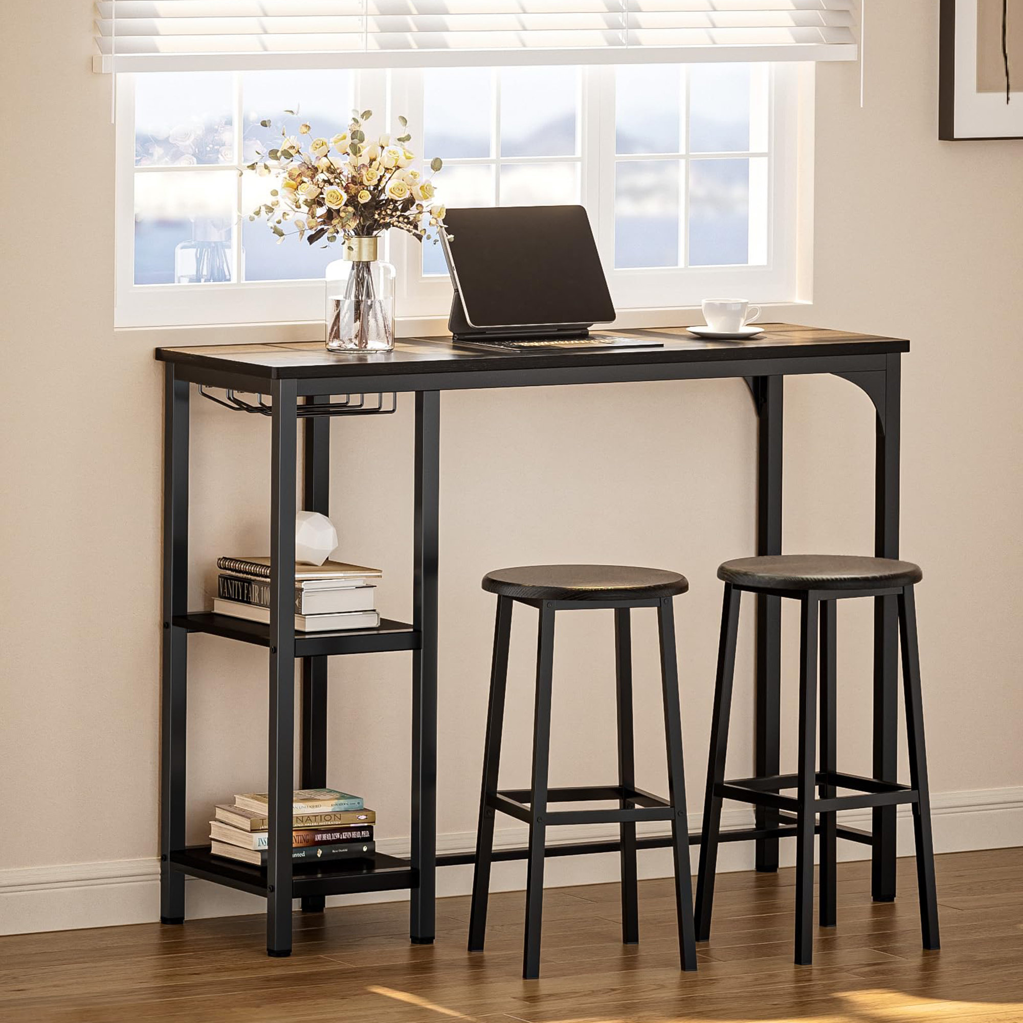 17 Stories Small Bar Table Set for 2, Bar Table with Stools - Wayfair ...