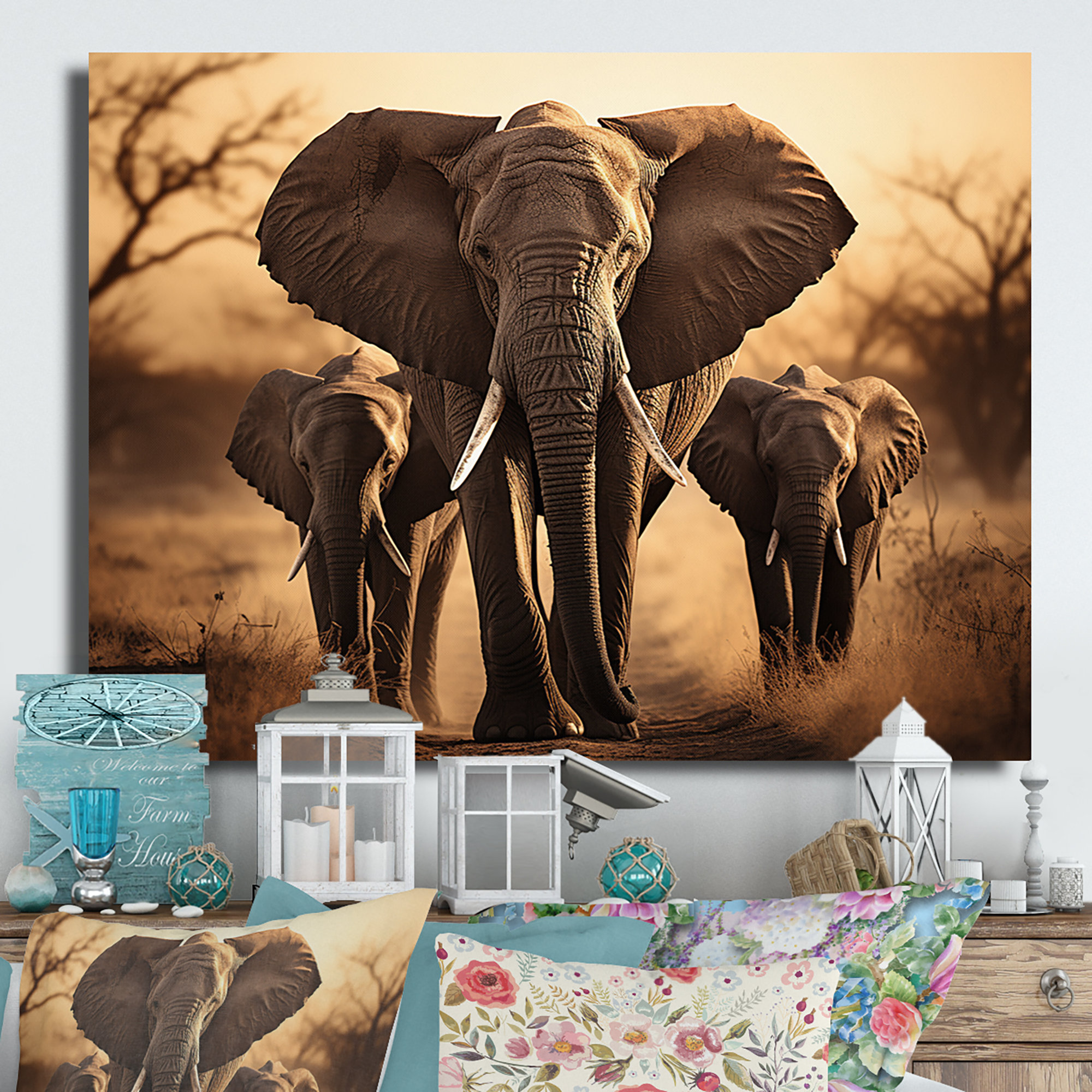 Millwood Pines Elephant Shadows Of Serenity I - Animals Print on Metal ...