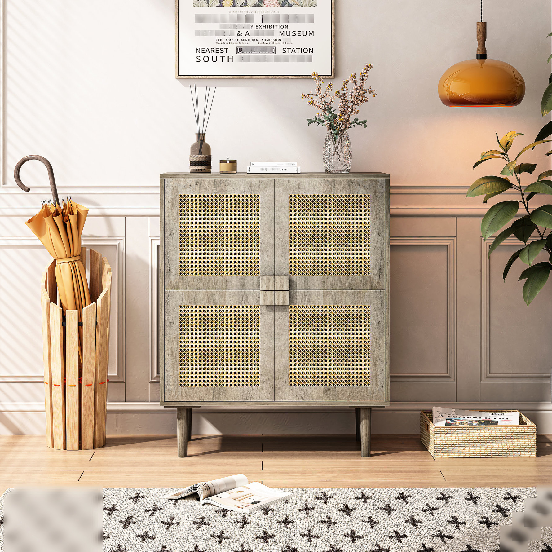 Bay Isle Home™ 4-doors Mesh Storage Unit With Smooth Surface - Hallway ...