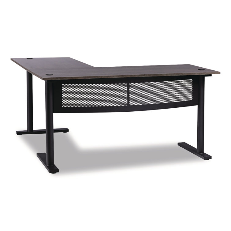 Workspace by Alera® L-Shaped Metal Base Writing Desk | Wayfair
