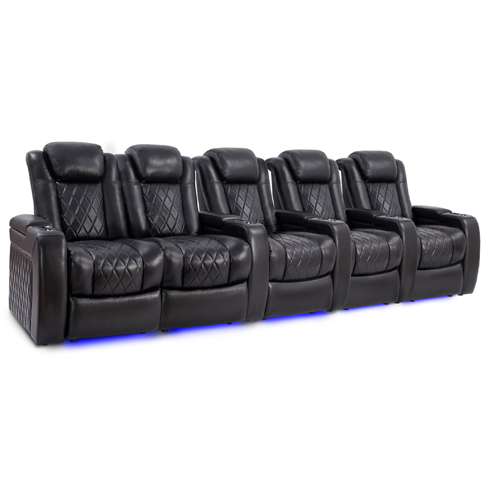 Valencia Theater Seating 140" Wide Genuine Leather Home Theater Seating ...