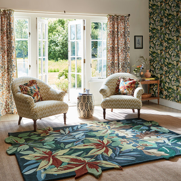 Sanderson Robins Wood Forest Green Handmade Area Rug | Wayfair.co.uk