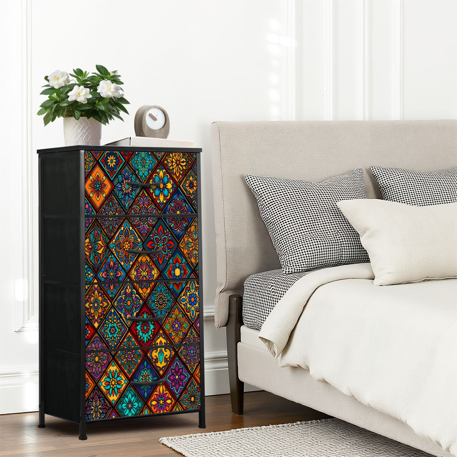 Latitude Run® 4 Drawer Dresser for Bedroom, Narrow Chest of Drawers ...