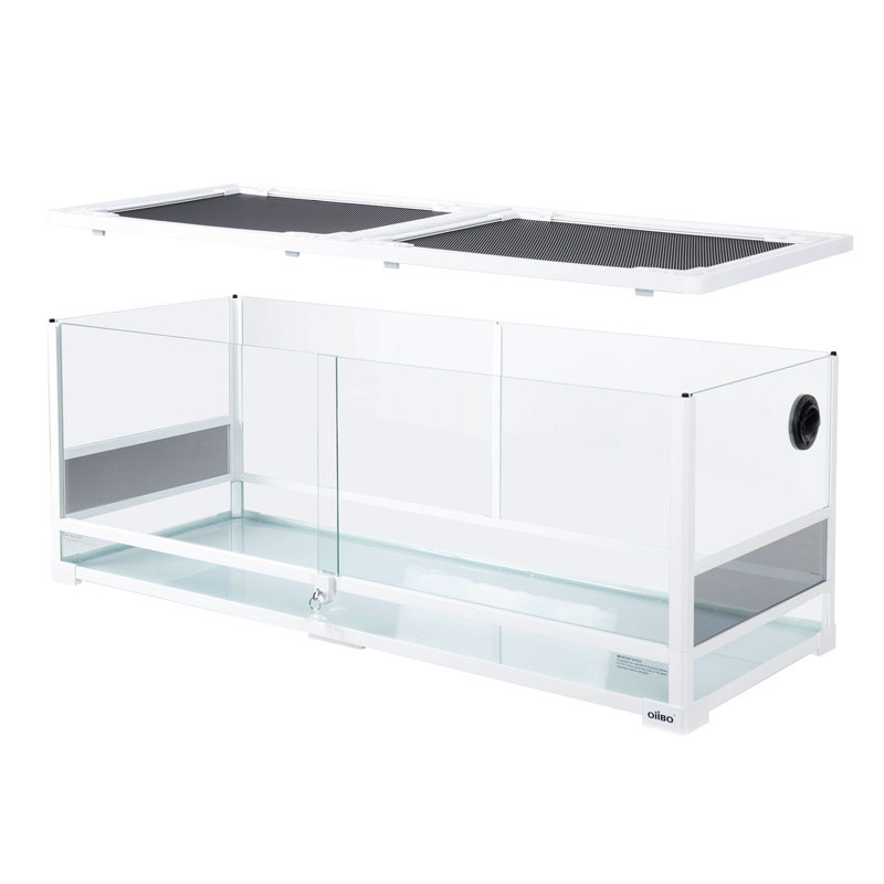 OiiBO 64 Gallon White Tempered Reptile Terrarium, Easy Assembly ...