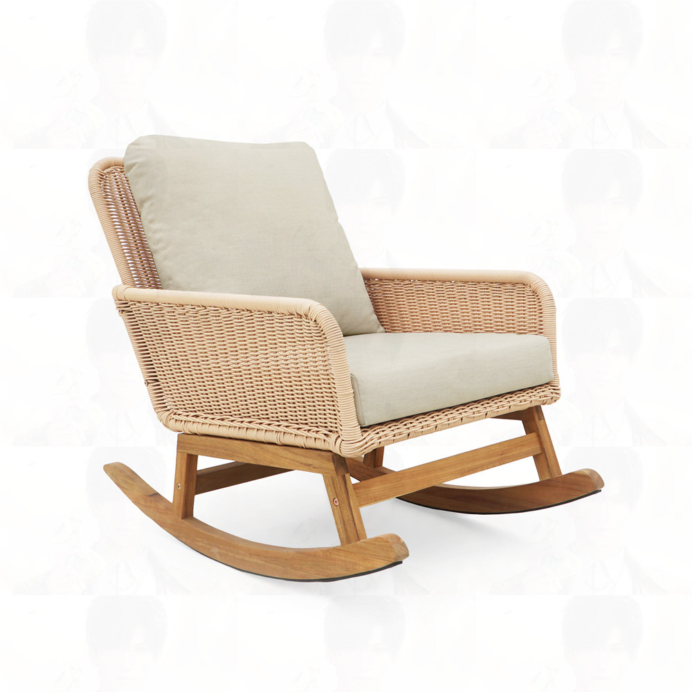 Bay Isle Home™ Contemporary Minimalist Wicker Rocking Chair | Wayfair