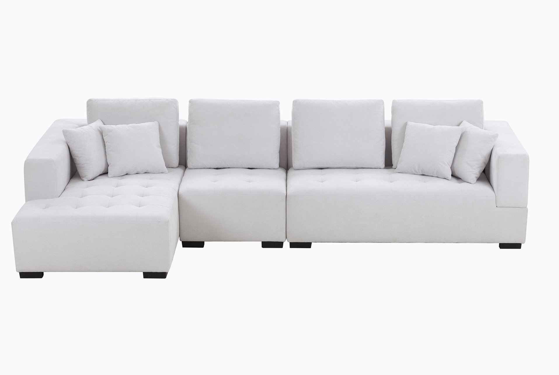 Ebern Designs Aason Modern Sofa 134'' Mid Century Sofa L-Shape ...