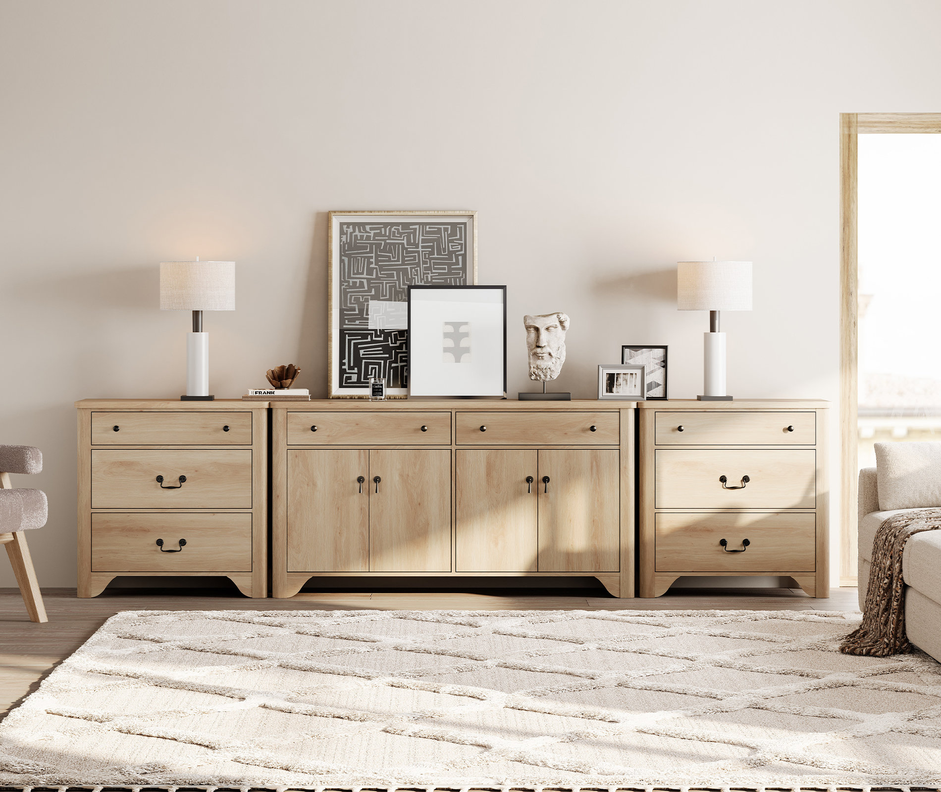 Lark Manor™ Haikey 122" Wide 8 Drawer Sideboard & Reviews | Wayfair