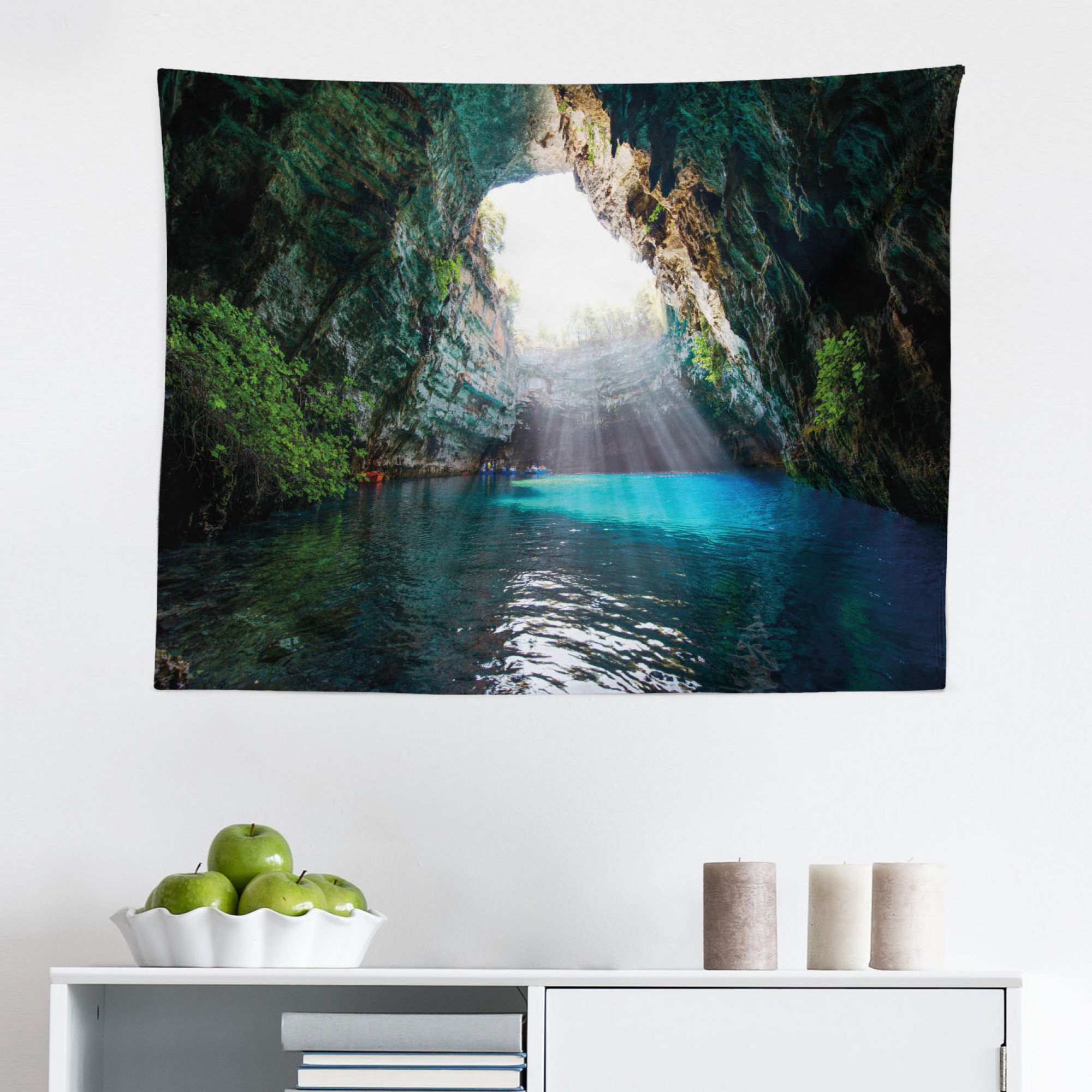 East Urban Home Cave Tapestry, Famous Melissani Lake On Kefalonia ...