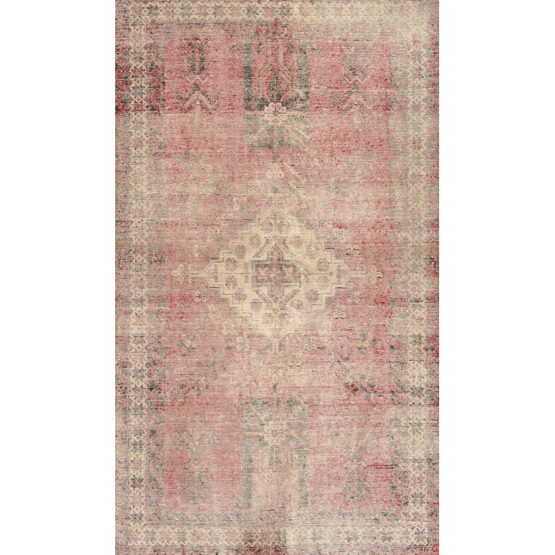 Bungalow Rose Babe Pink/Beige/Green Rug | Wayfair