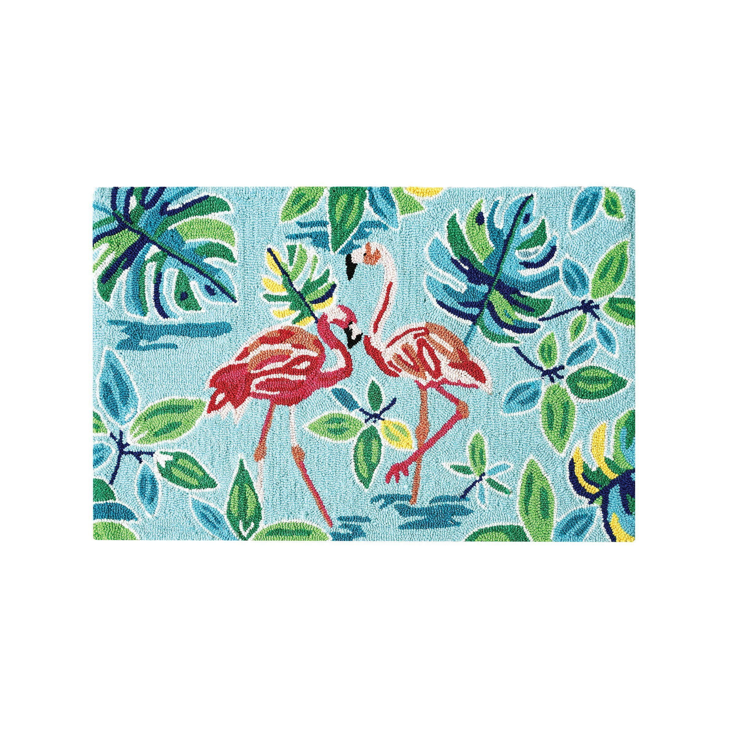 Bay Isle Home™ Iberia Flamingo Hooked Rug | Wayfair