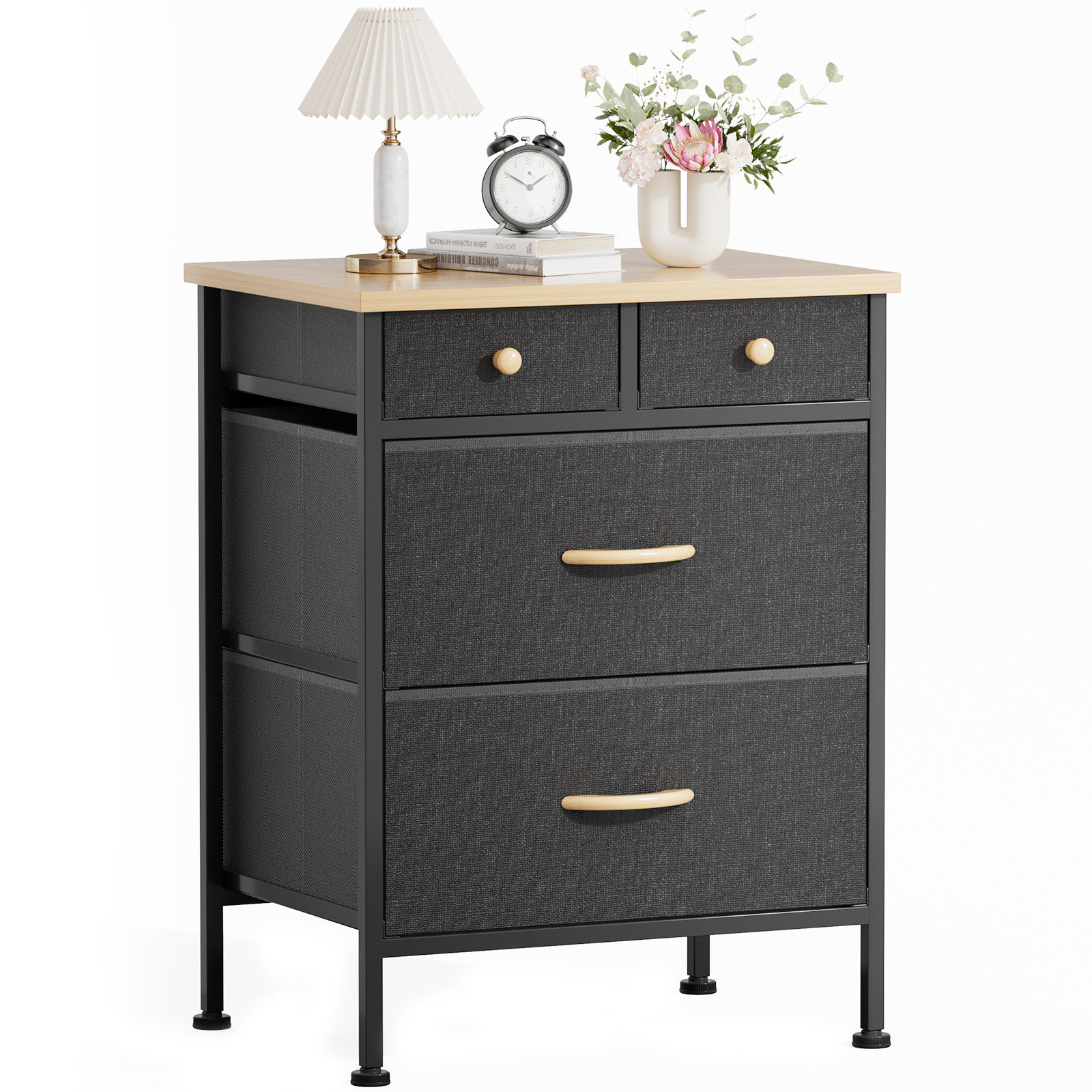 Ebern Designs Night Stand with 4 Drawers Small Dresser for Bedroom End ...