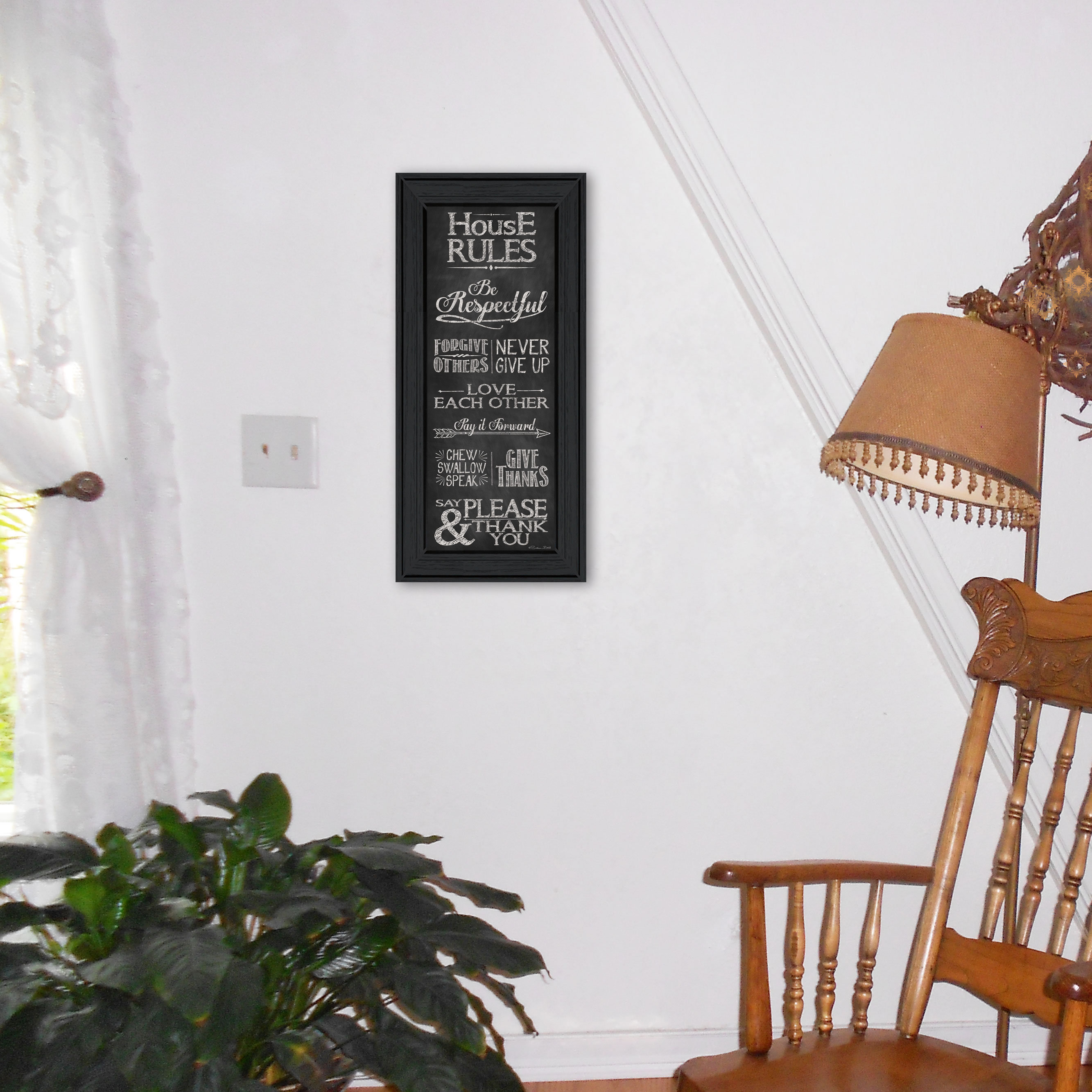 Trinx House Rules Framed Wall Art for Living Room, Home Wall Décor for ...