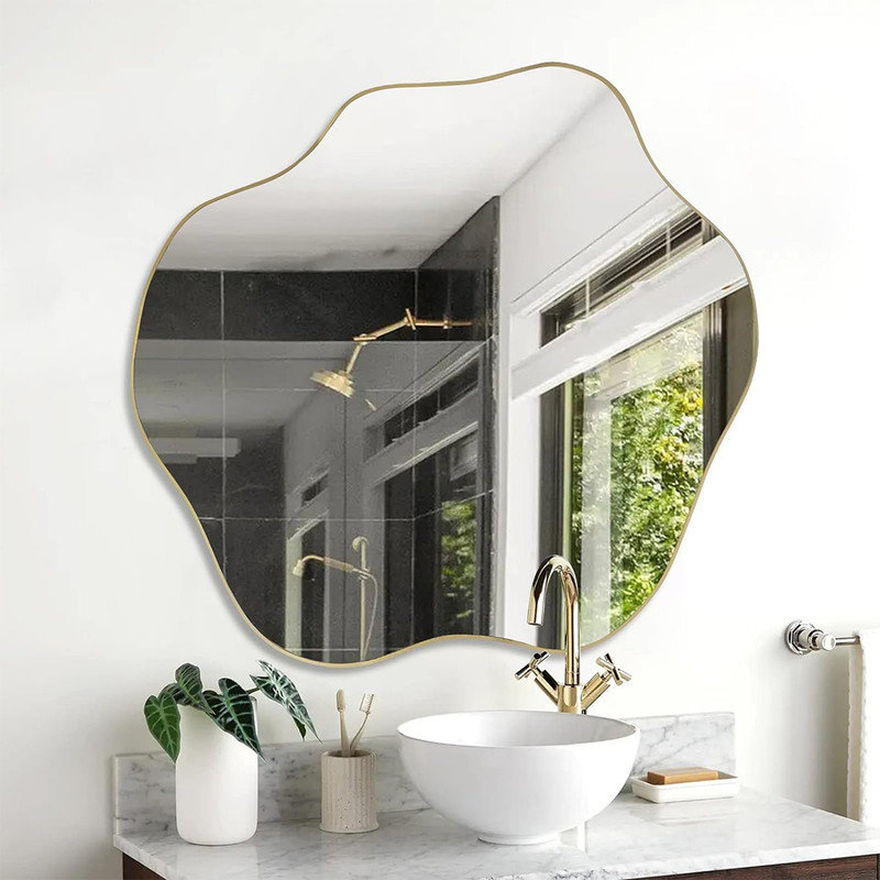 Ivy Bronx Asymmetrical Mirror, Creative Unique Modern Odd Shaped ...