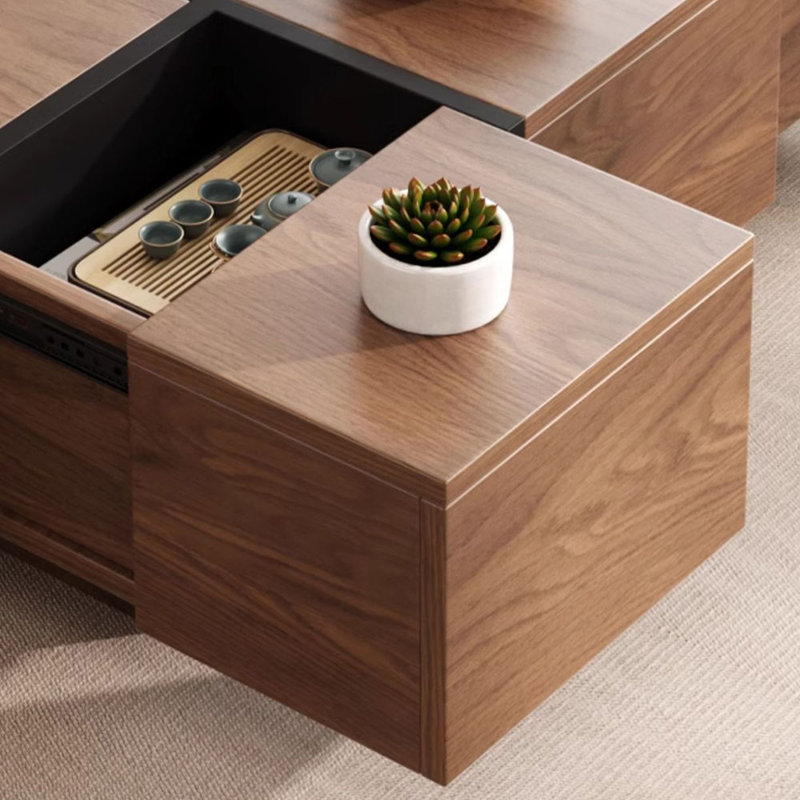 Orxva Galaxy Modern minimalist coffee table in walnut wood | Wayfair
