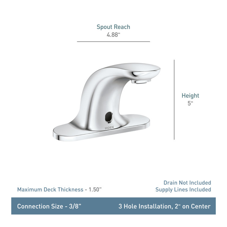 Moen M-Power Sensor-Operated Electronic Centerset Low Arc Bathroom ...