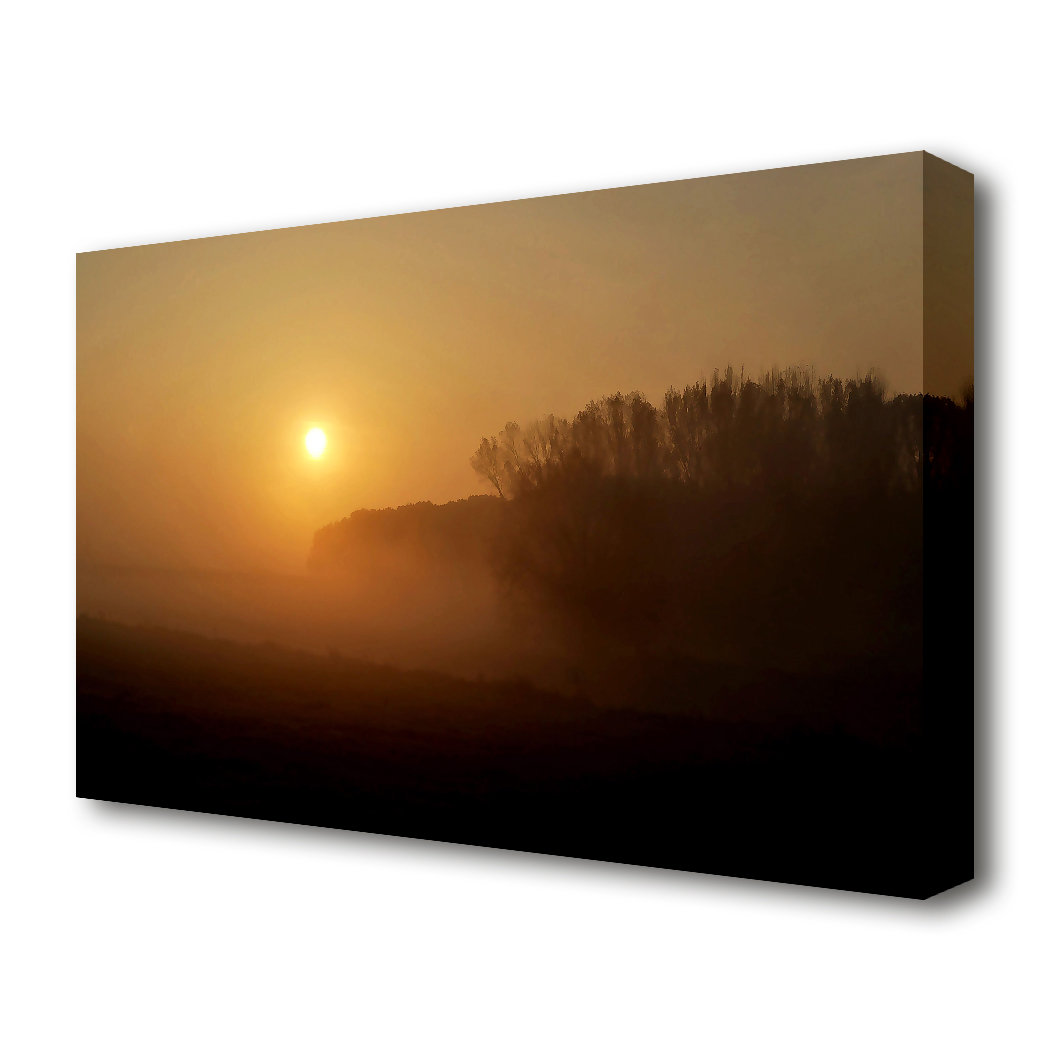 East Urban Home Sun Rising Landscape - Wrapped Canvas Photograph Print ...