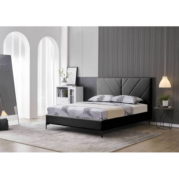 Latitude Run® Areecia Vegan Leather Panel Bed | Wayfair