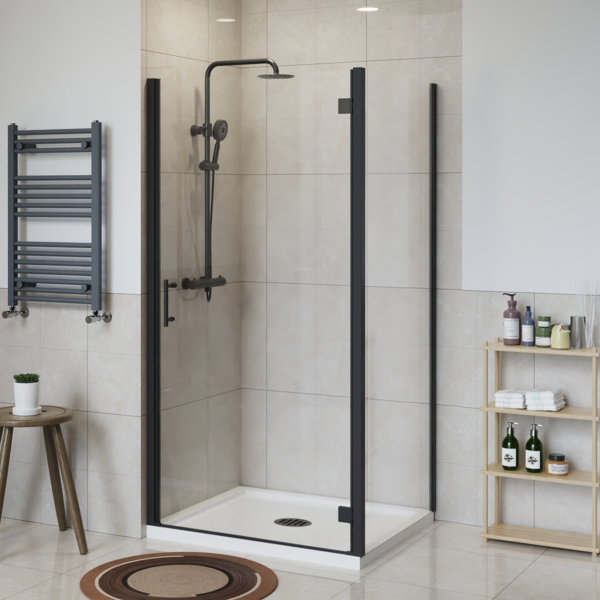 Latitude Run Bathroom Shower Enclosure Cubicle 900mm Hinged Door with ...