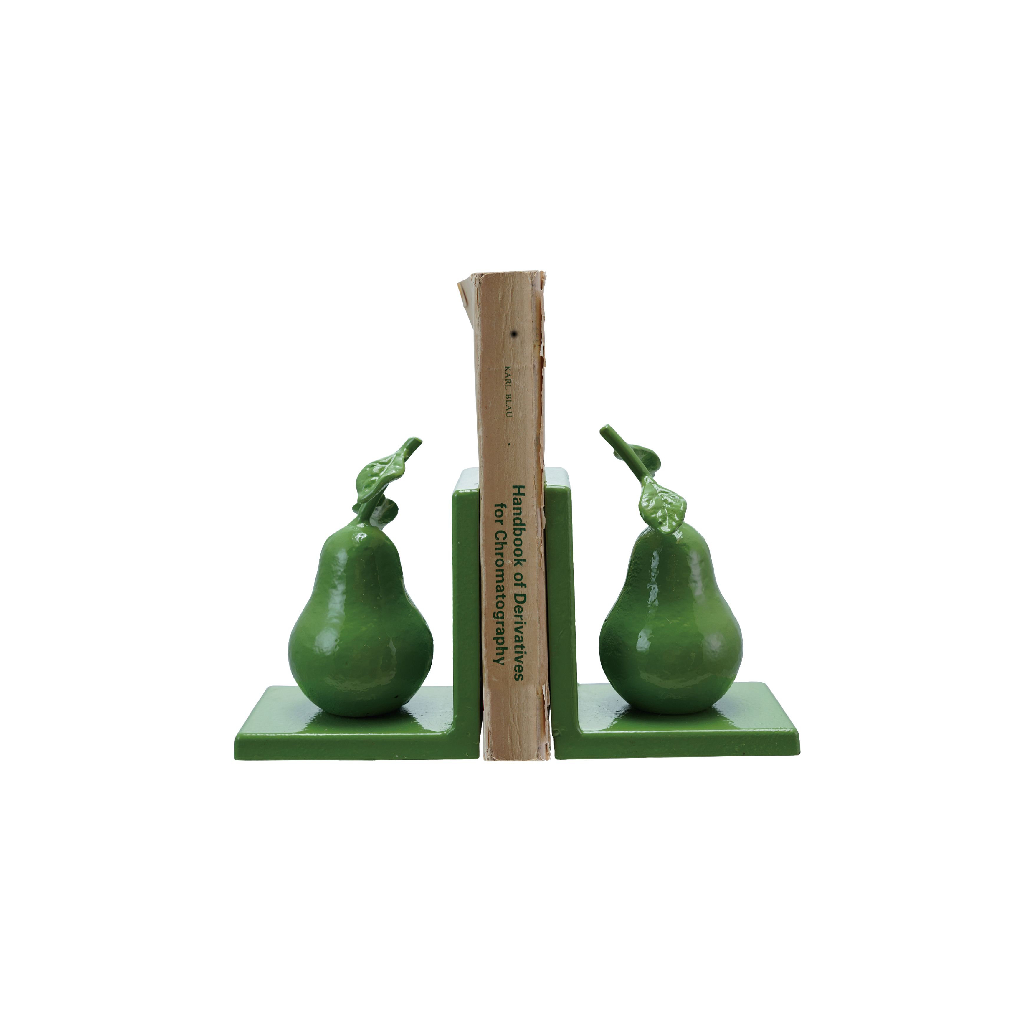 Gracie Oaks 2-Piece Cast Metal Pear Bookends | Wayfair