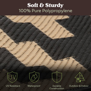 Union Rustic Outdoor Patio Rug with LED Lights - 8x10 Outdoor Rug ...