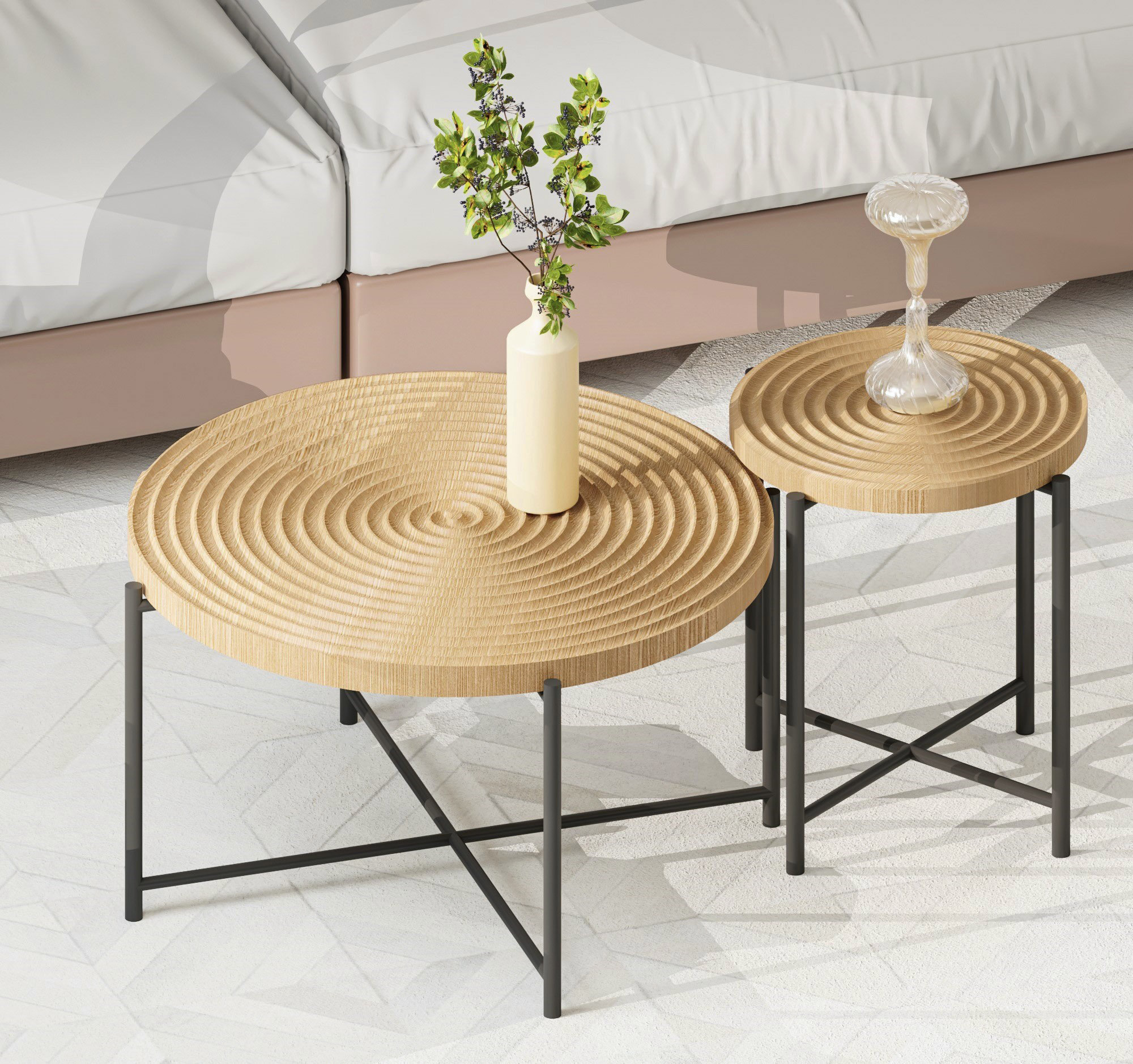 17 Stories 2-Piece Coffee And End Table Set ? Waterproof Mdf With Pvc ...