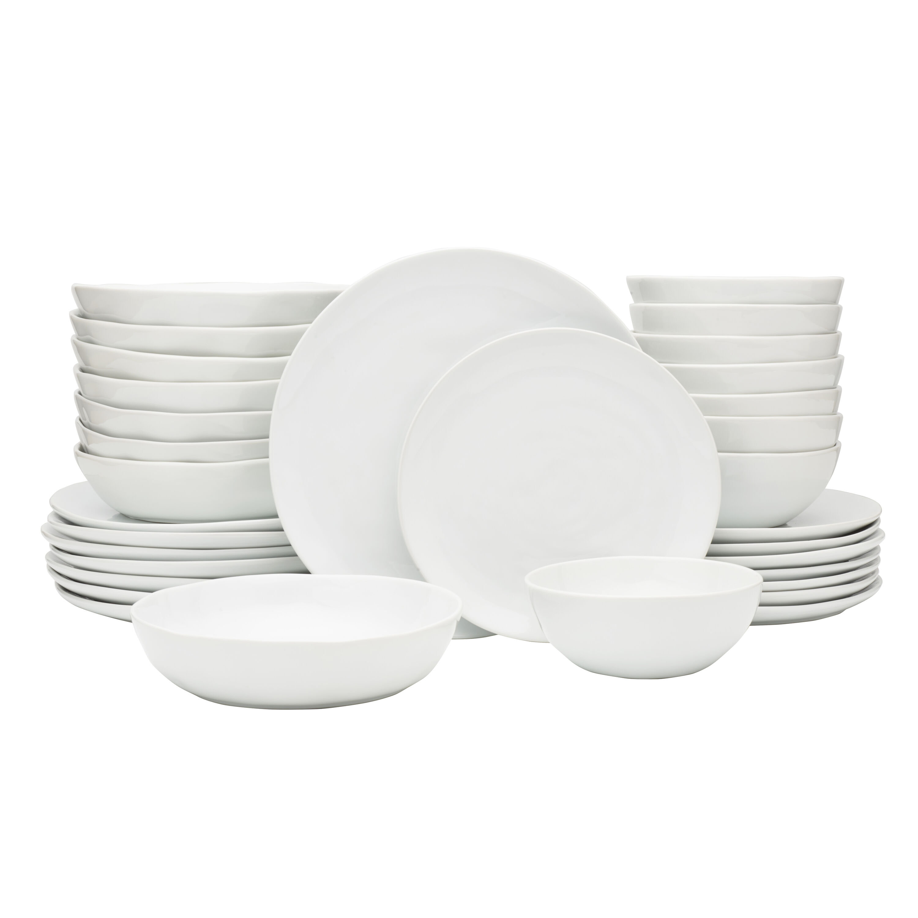 Birch Lane™ Everyday White Organic 32-Piece Porcelain Dinnerware Set ...