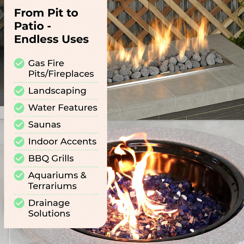G & R PLUMBING ENTERPRISES, INC. Black Lava Rocks for Fire Pit - 1 to 2 ...