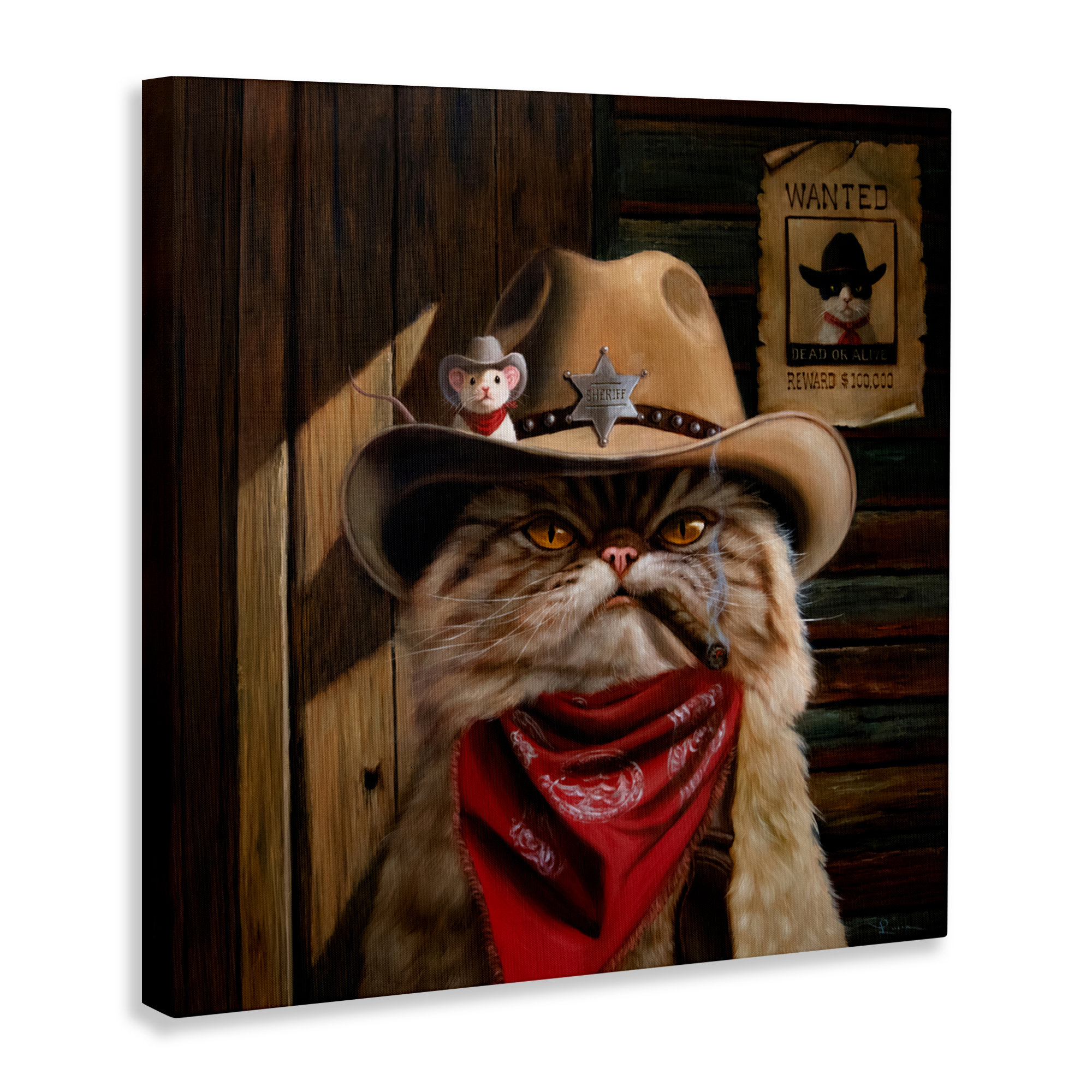 Ebern Designs Deputy Purrkins Cat Sheriff Canvas, design by Lucia ...