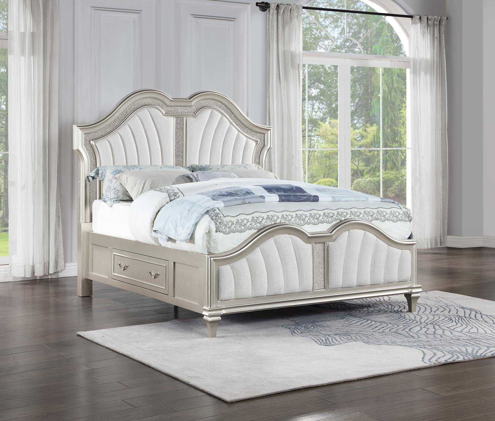 Hokku Designs Evangeline California King Storage Bed with LED Headboard ...