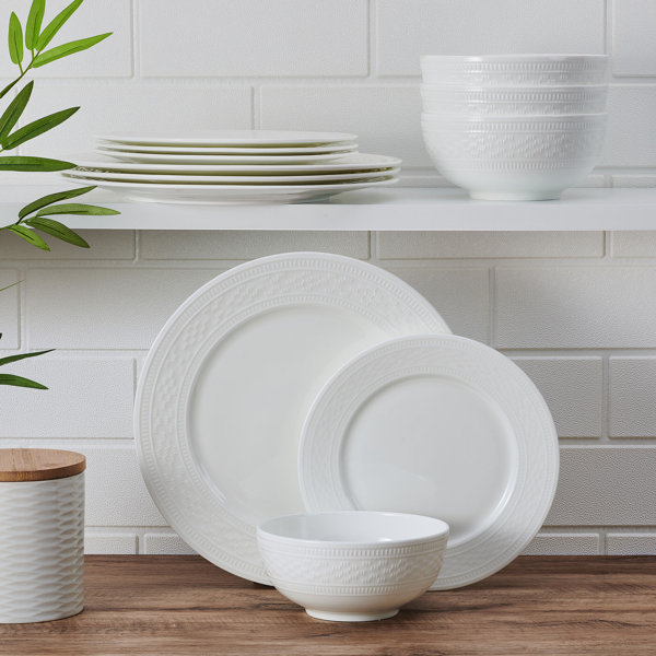 Mikasa Haven Chip Resistant 12 Piece Dinnerware Set, Service For 4 ...