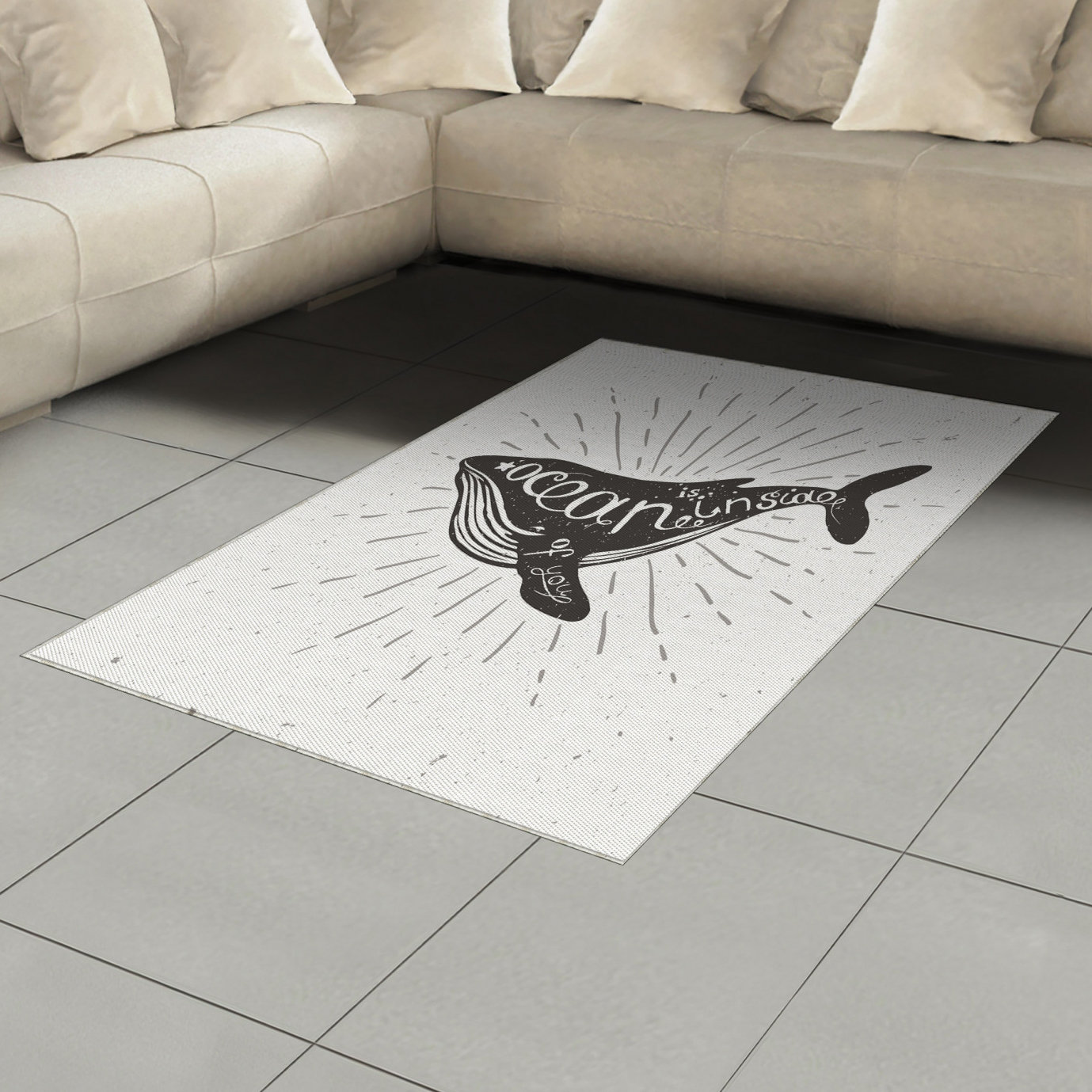 East Urban Home Whale Inspirational High Density Long Fiber Poly ...